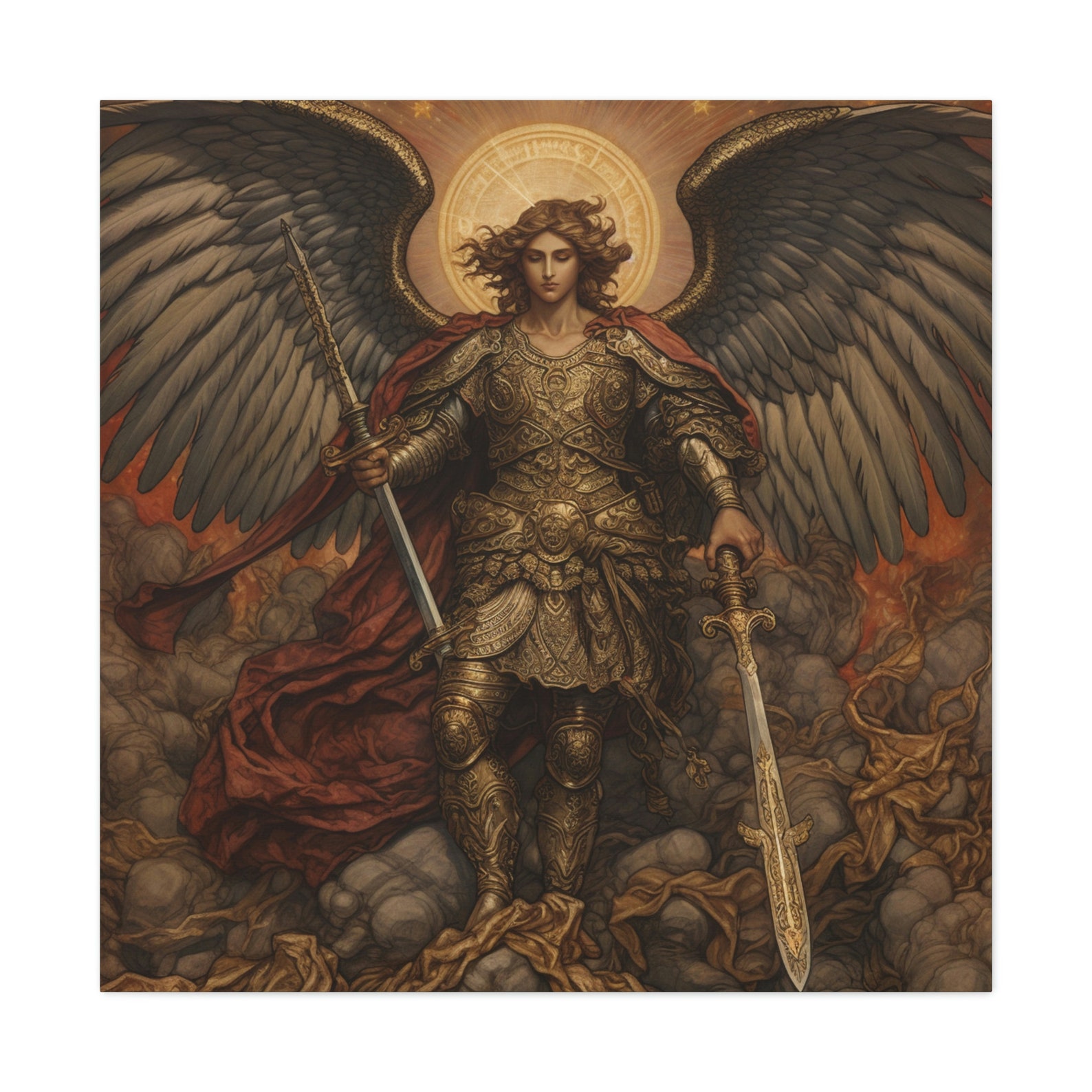 Archangel Saint Michael Canvas Print, Archangel Religious Print, St ...