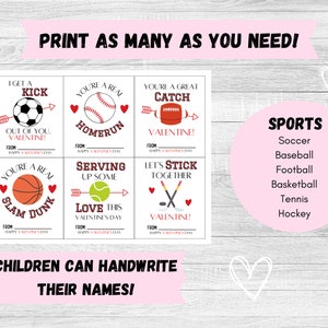 Printable Sports Valentines Card Valentine's Day Cards - Etsy