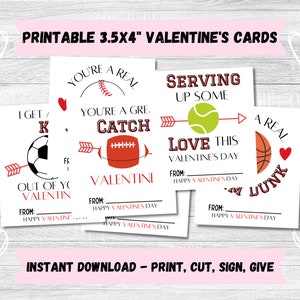 Printable Sports Valentines Card Valentine's Day Cards - Etsy