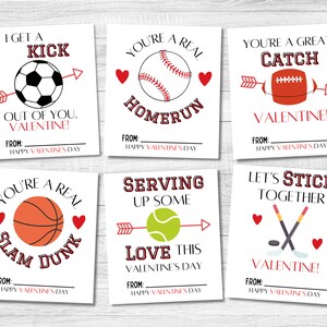 Printable Sports Valentines Card Valentine's Day Cards - Etsy