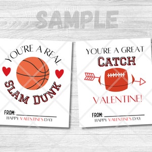 Printable Sports Valentines Card Valentine's Day Cards - Etsy