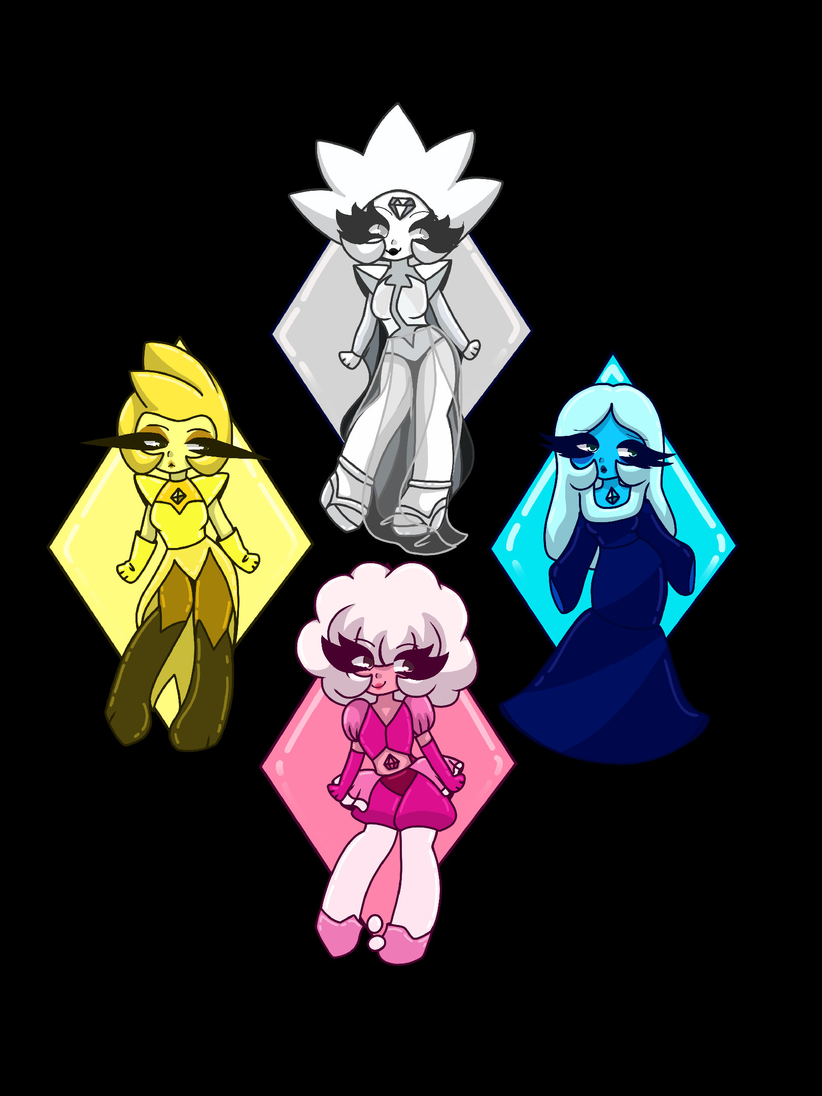 Steven Universe Diamond Keychains - Etsy