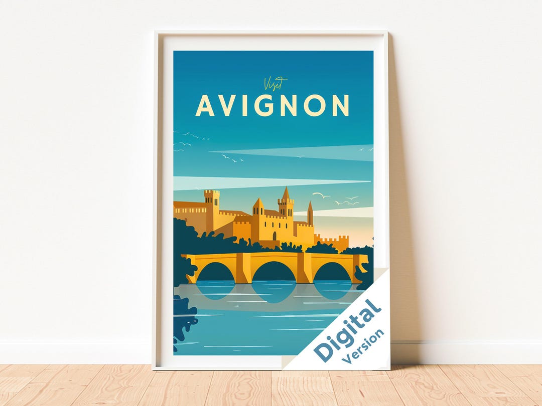 AVIGNON Poster, France Wall Art, City Prints, French Gift, Avignon Travel Poster, Minimalist ...