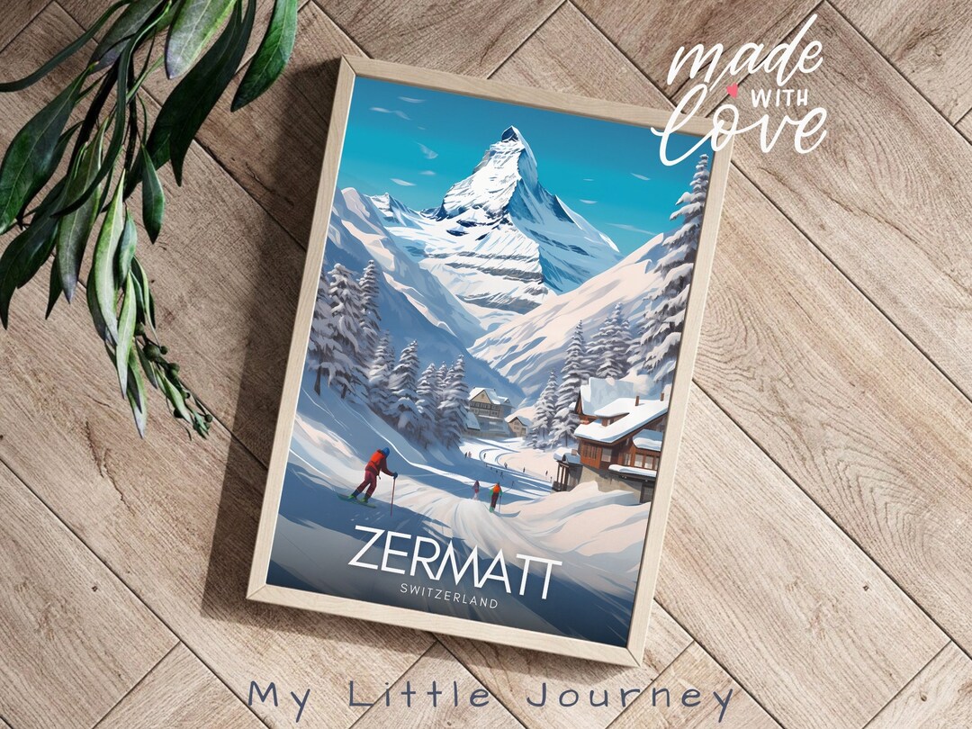 ZERMATT Poster | Switzerland Art Print | Ski Resort Zermatt Travel ...