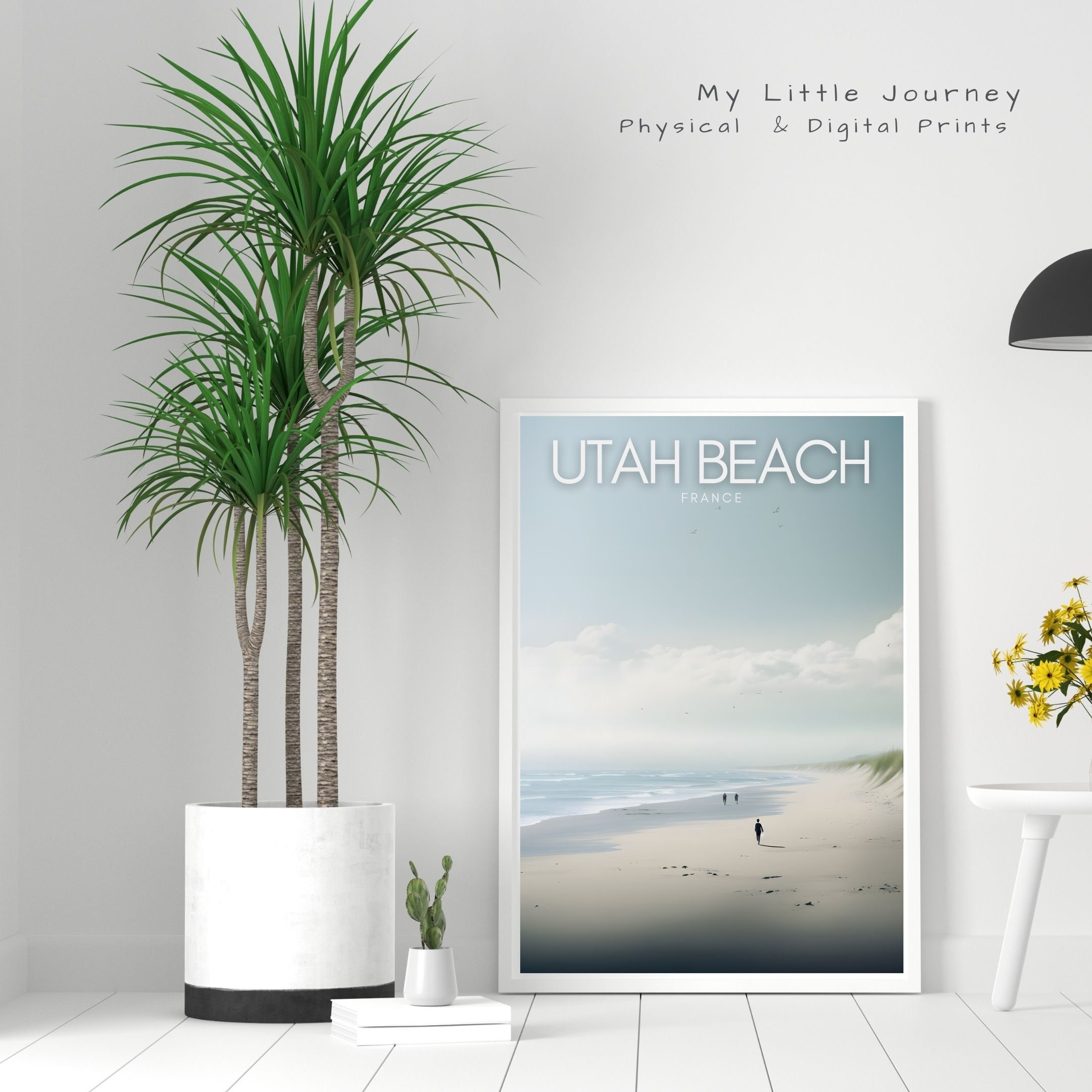 UTAH BEACH Poster | Normandy Travel Wall Art | France Travel Poster ...