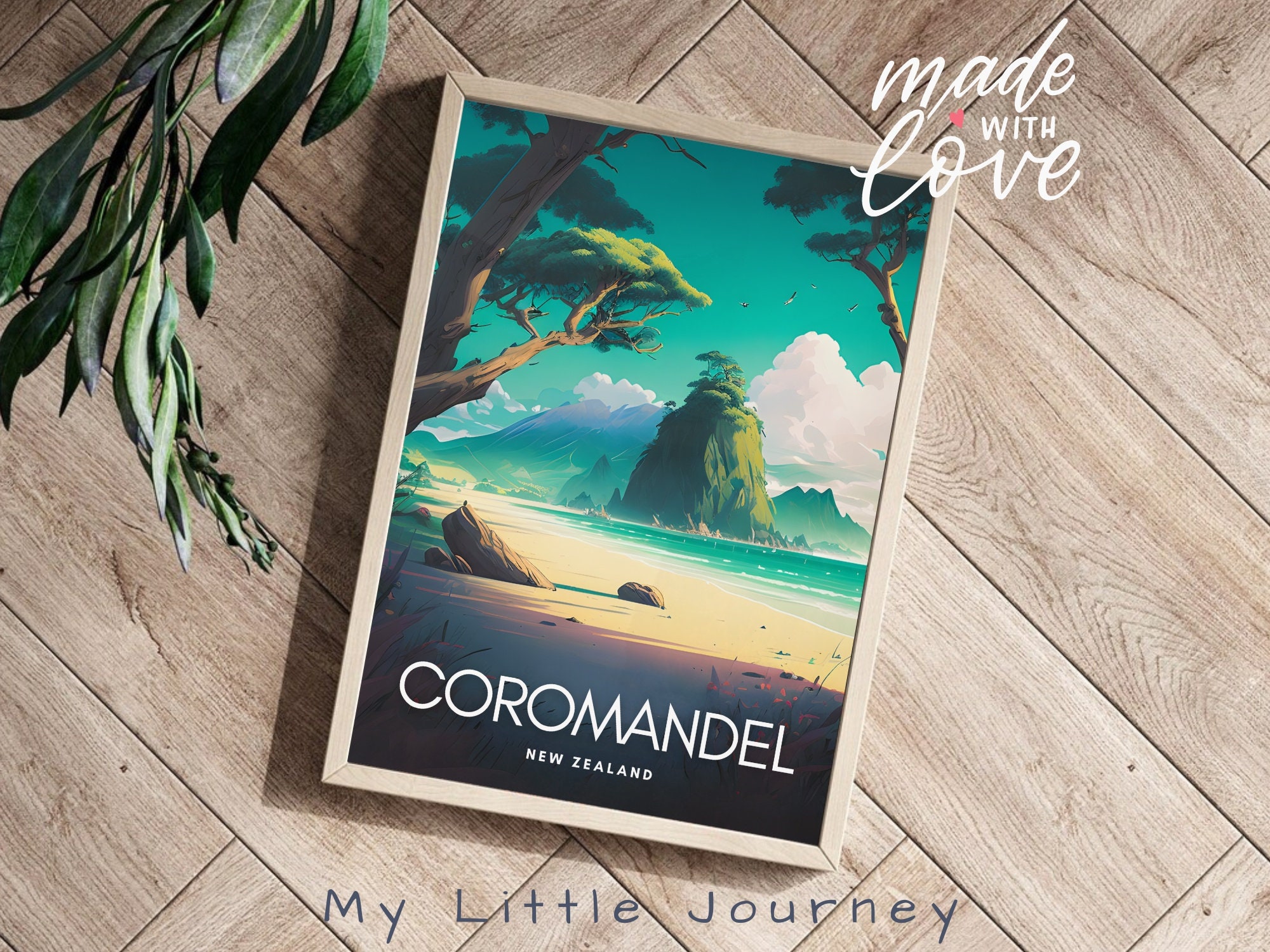 COROMANDEL Poster New Zealand Wall Art Print New Zealand Travel Print ...