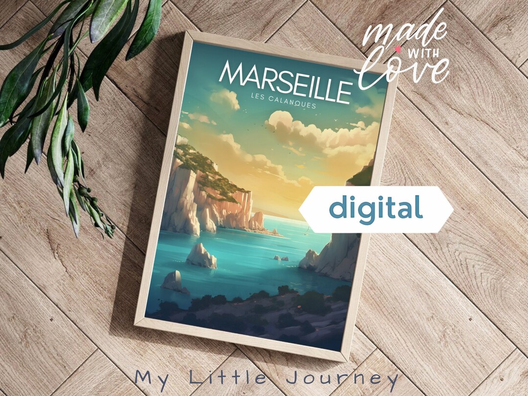 MARSEILLE Poster | Les Calanques De Marseille Affiche | France Travel ...