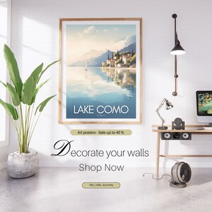 LAKE COMO Poster | Lago Di Como Print | Italy Travel Poster Print ...