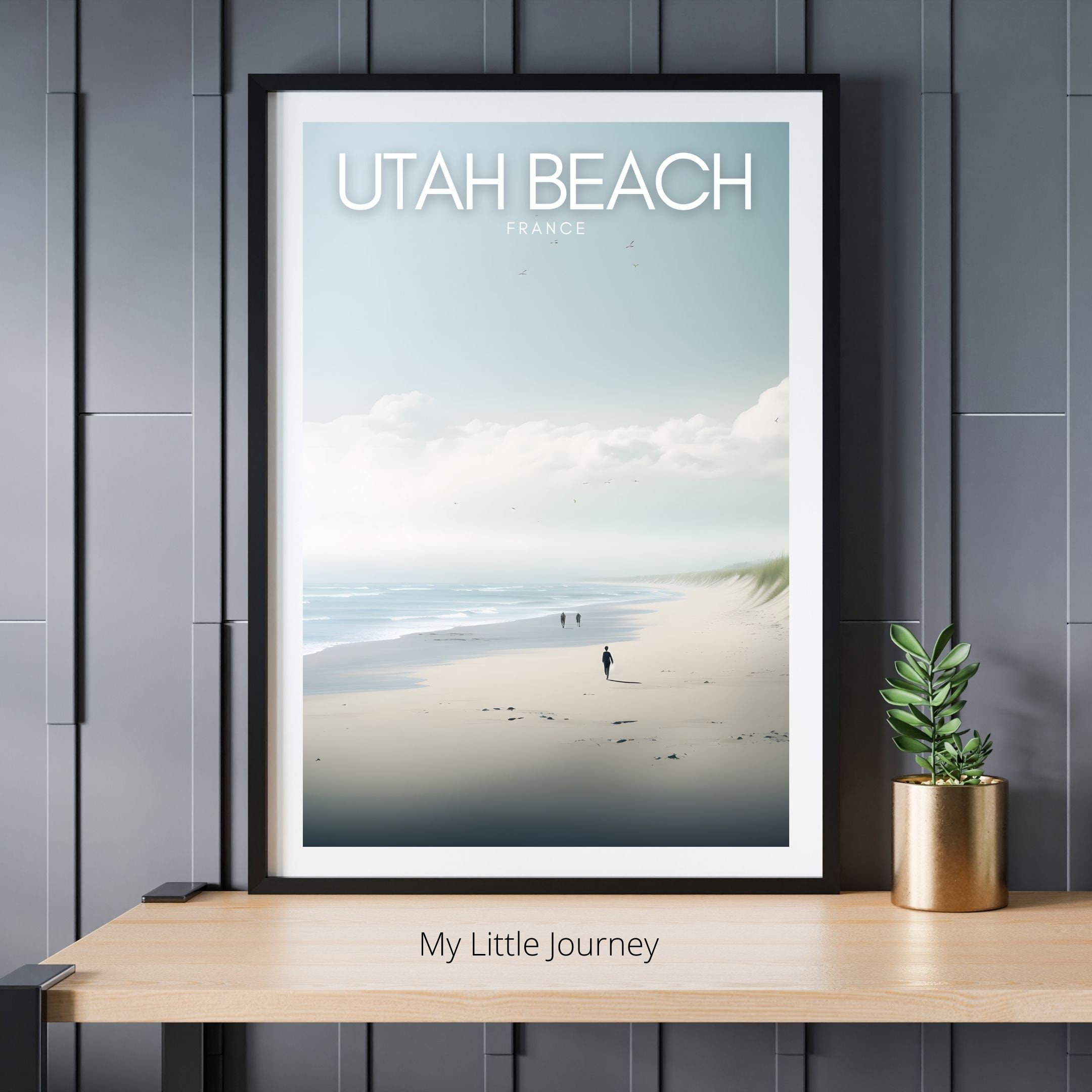 UTAH BEACH Poster | Normandy Travel Wall Art | France Travel Poster ...