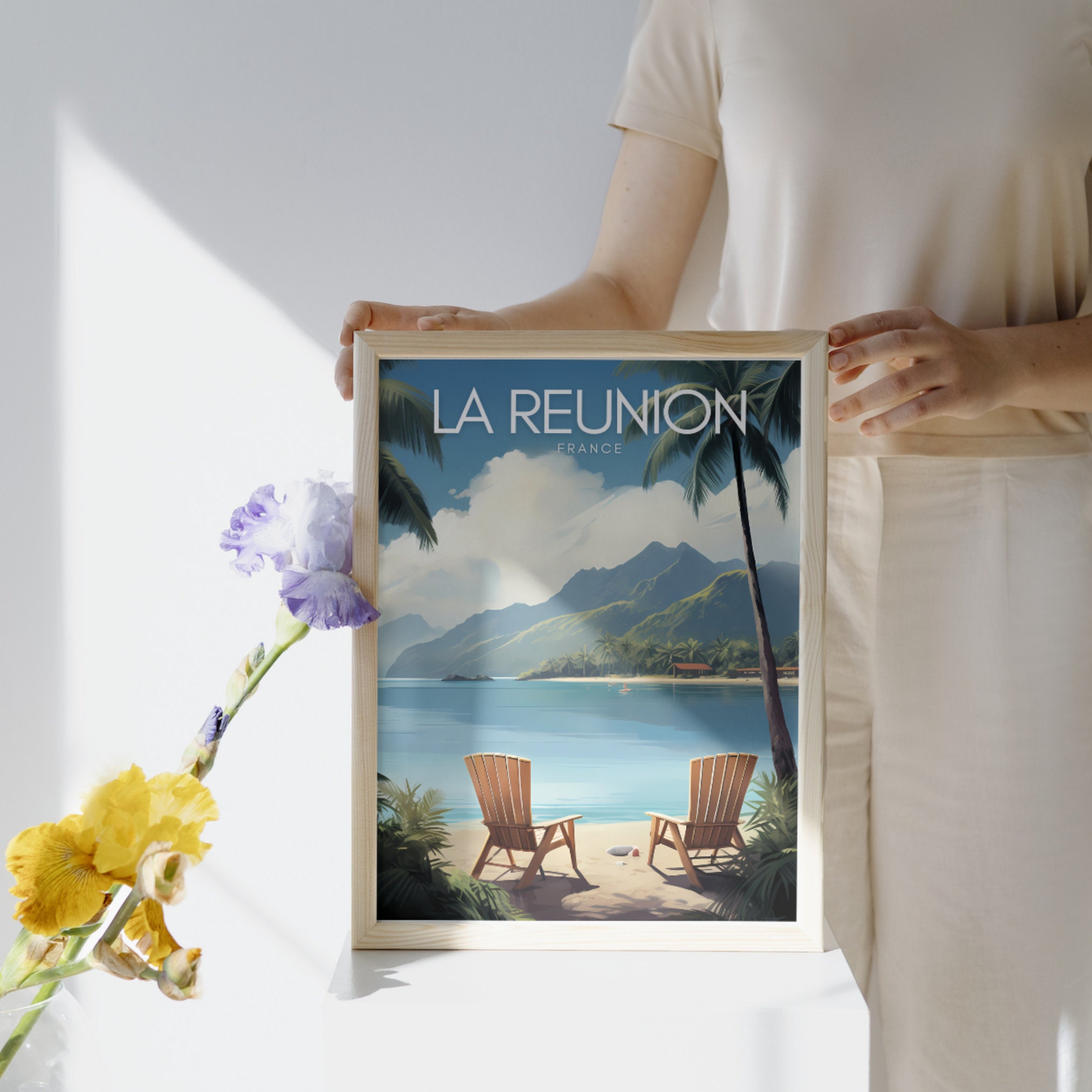 REUNION Island Print Travel Poster Ile De La Réunion - Etsy
