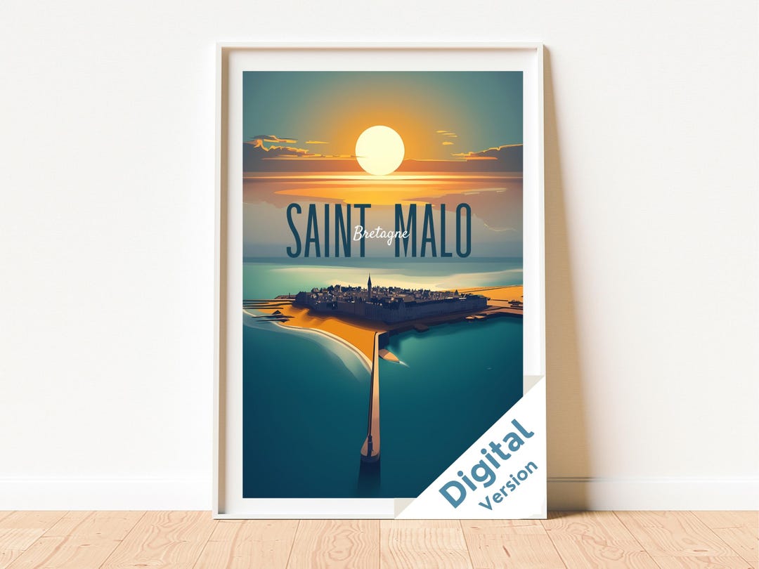 Saint-malo Poster, Brittany Wall Art, French Coastal Decor, Vintage ...