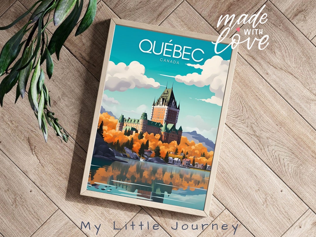 QUEBEC Print | Illustration Vintage Québec City Wall Art | Canada ...
