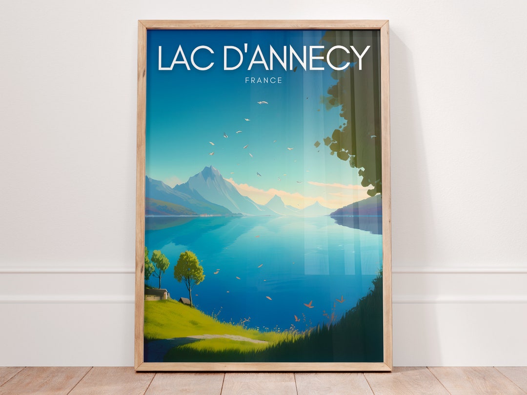 Lac D'annecy Poster - Wall Art Annecy Lake Print - French Alps Home ...