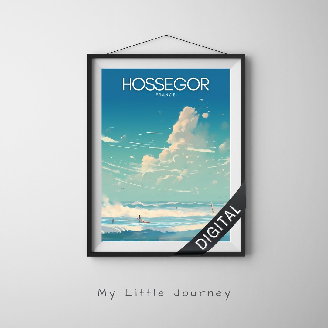 HOSSEGOR Poster Hossegor Wall-art France Travel Print - Etsy