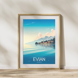 EVIAN Poster | Evian Les Bains Wall Art | France City Poster | Geneva ...