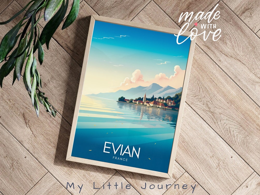 EVIAN Poster | Evian Les Bains Wall Art | France City Poster | Geneva ...