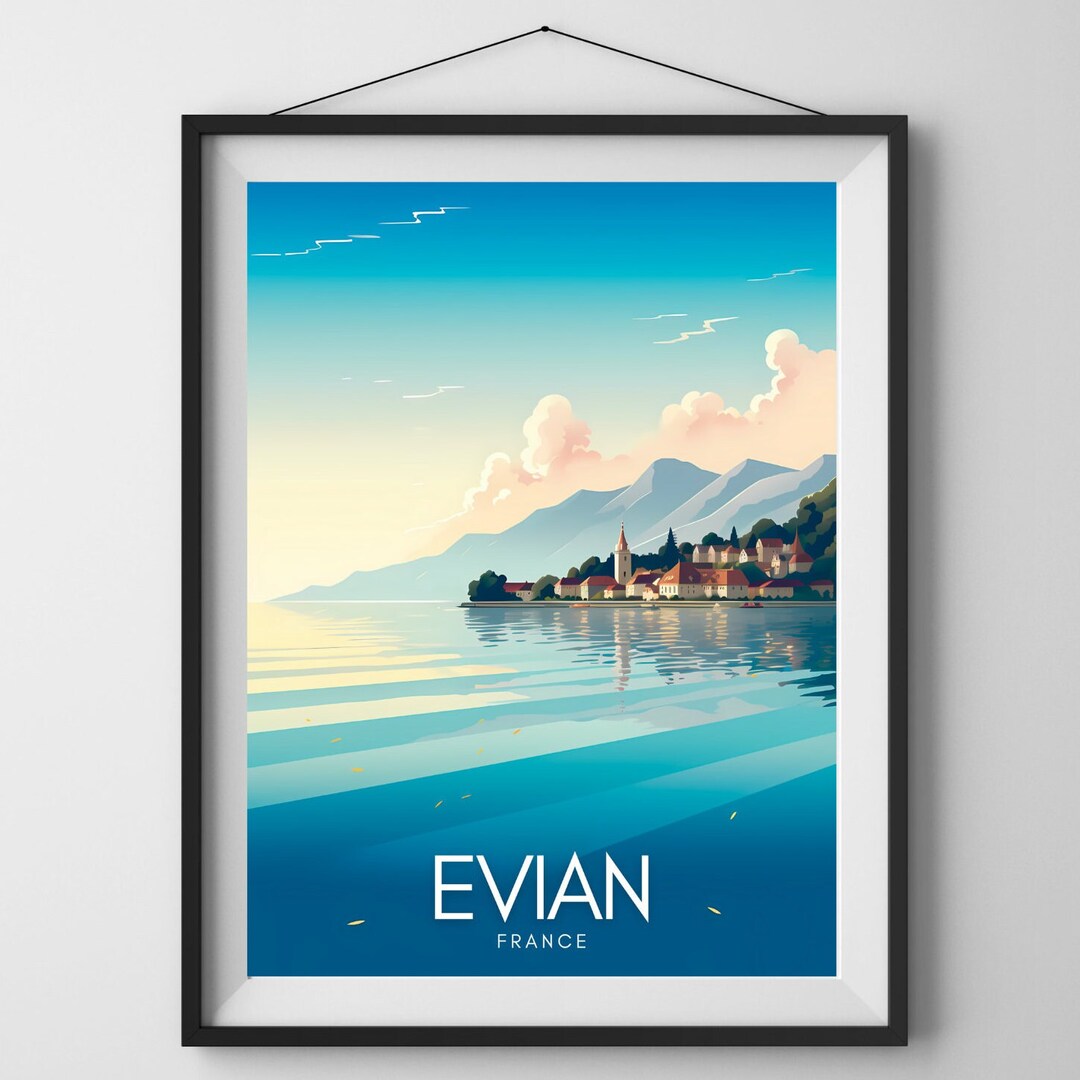 EVIAN Poster Evian Les Bains Wall Art France City Poster - Etsy