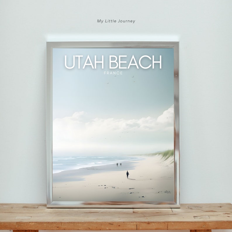 UTAH BEACH Poster | Normandy Travel Wall Art | France Travel Poster ...