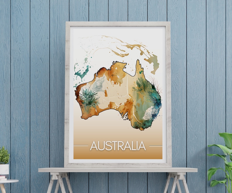 AUSTRALIA Art Map - Australia Map Poster - Australia Wall Map ...