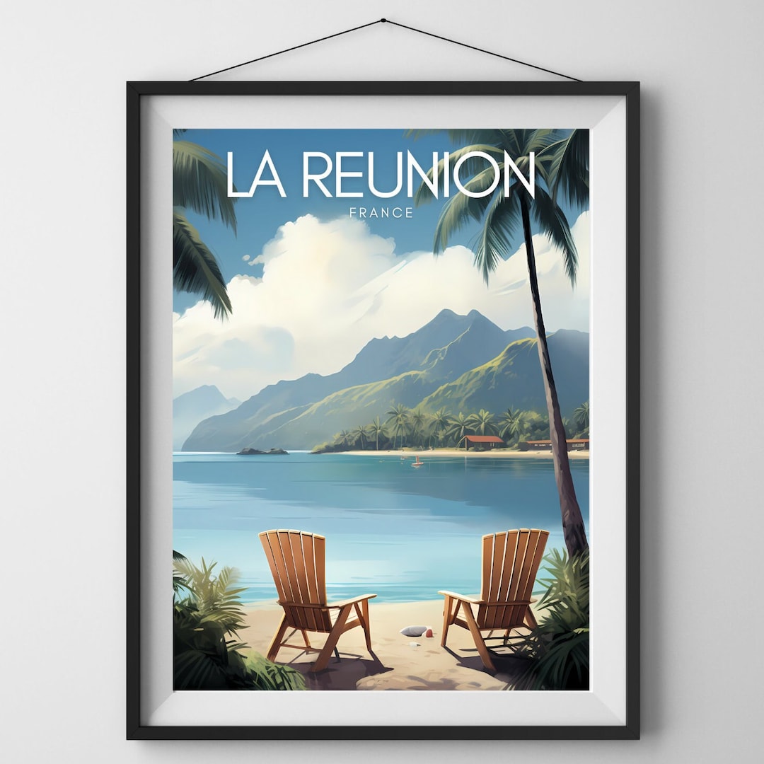 REUNION Island Print Travel Poster Ile De La Réunion - Etsy