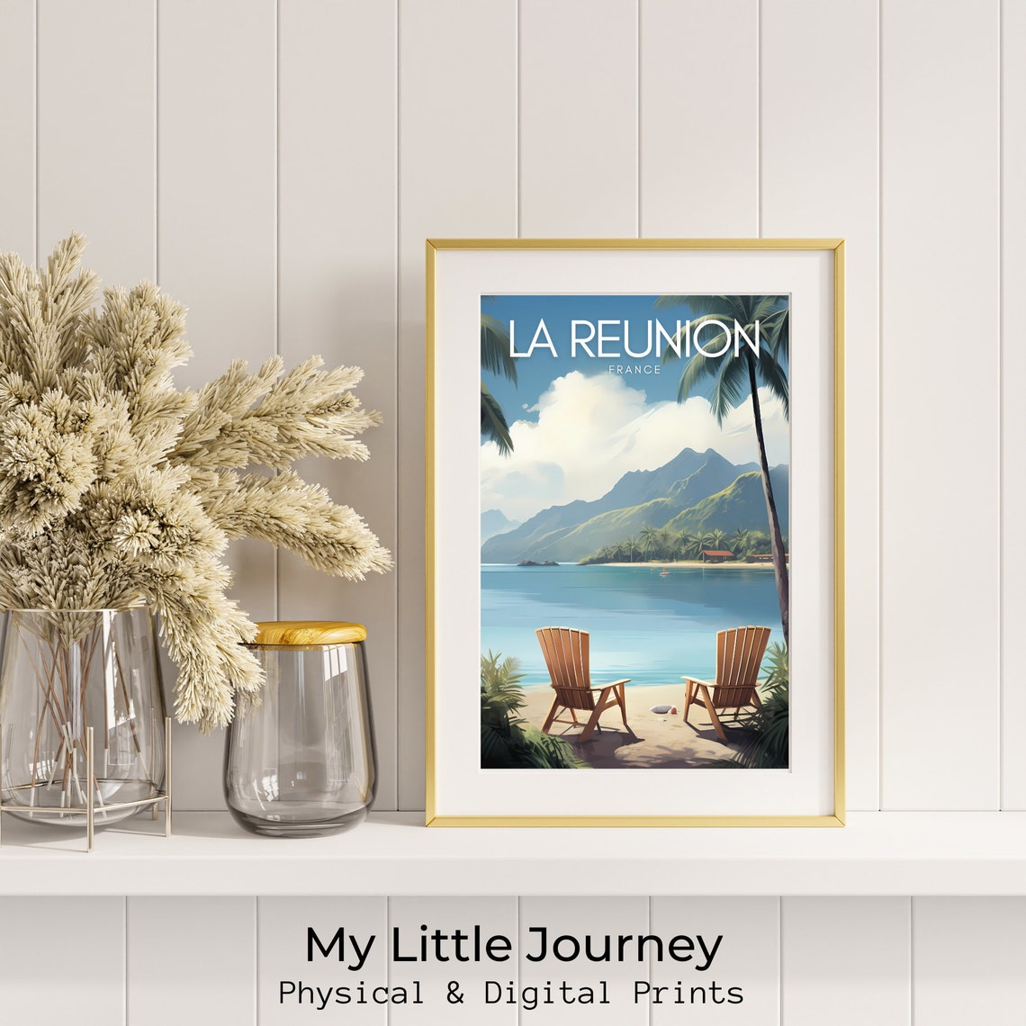 REUNION Island Print | Travel Poster Ile De La Réunion | Vintage City ...