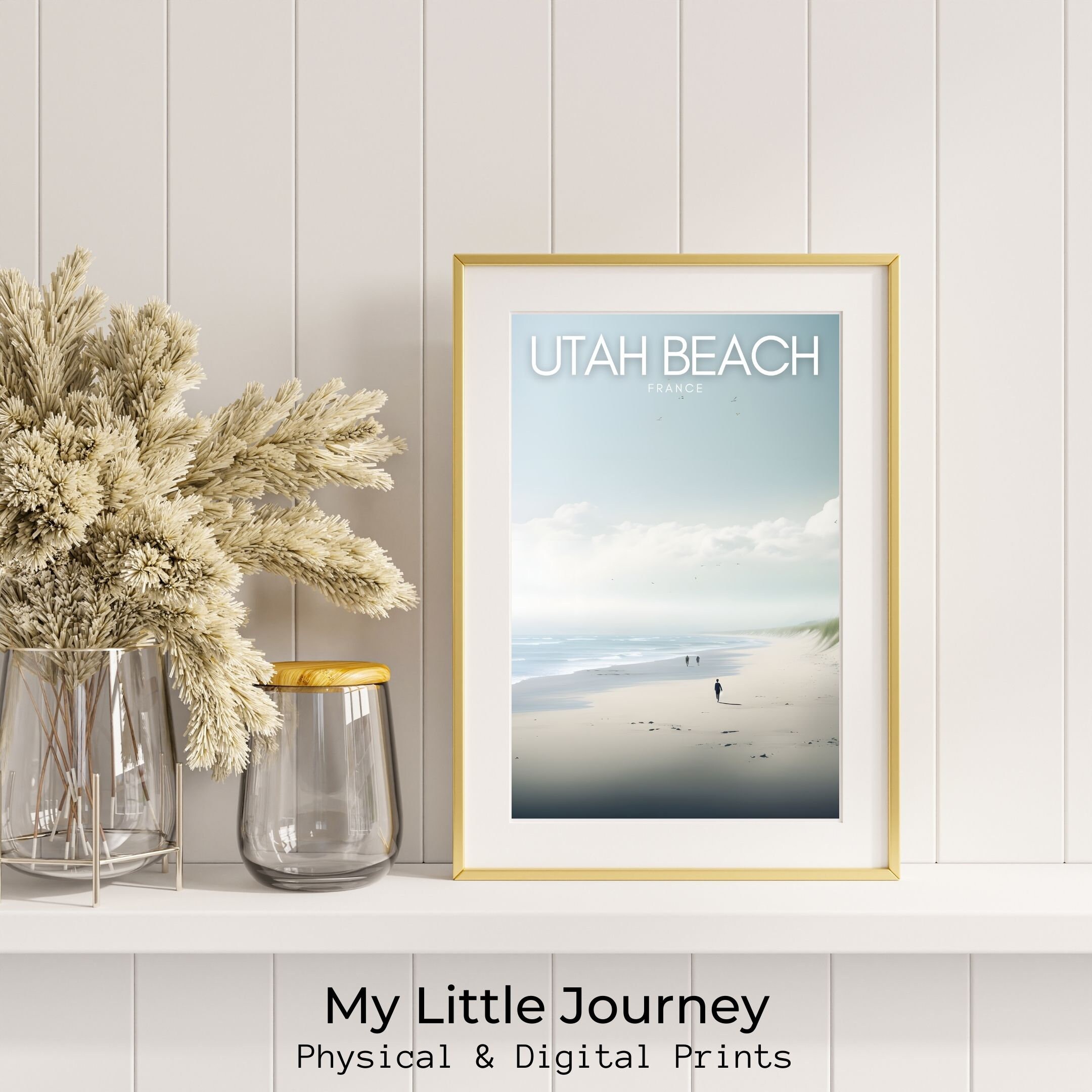 UTAH BEACH Poster | Normandy Travel Wall Art | France Travel Poster ...