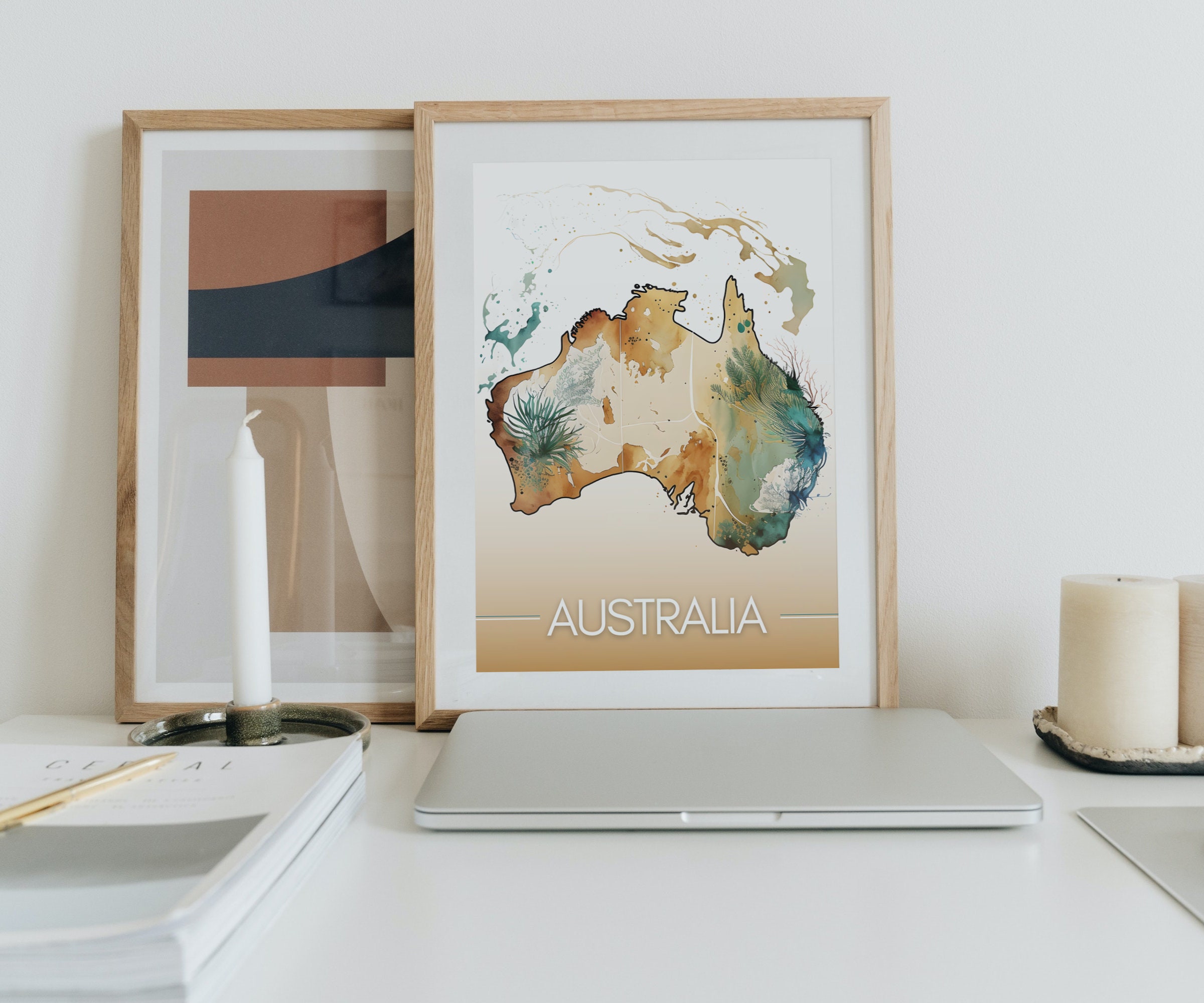 AUSTRALIA Art Map - Australia Map Poster - Australia Wall Map ...