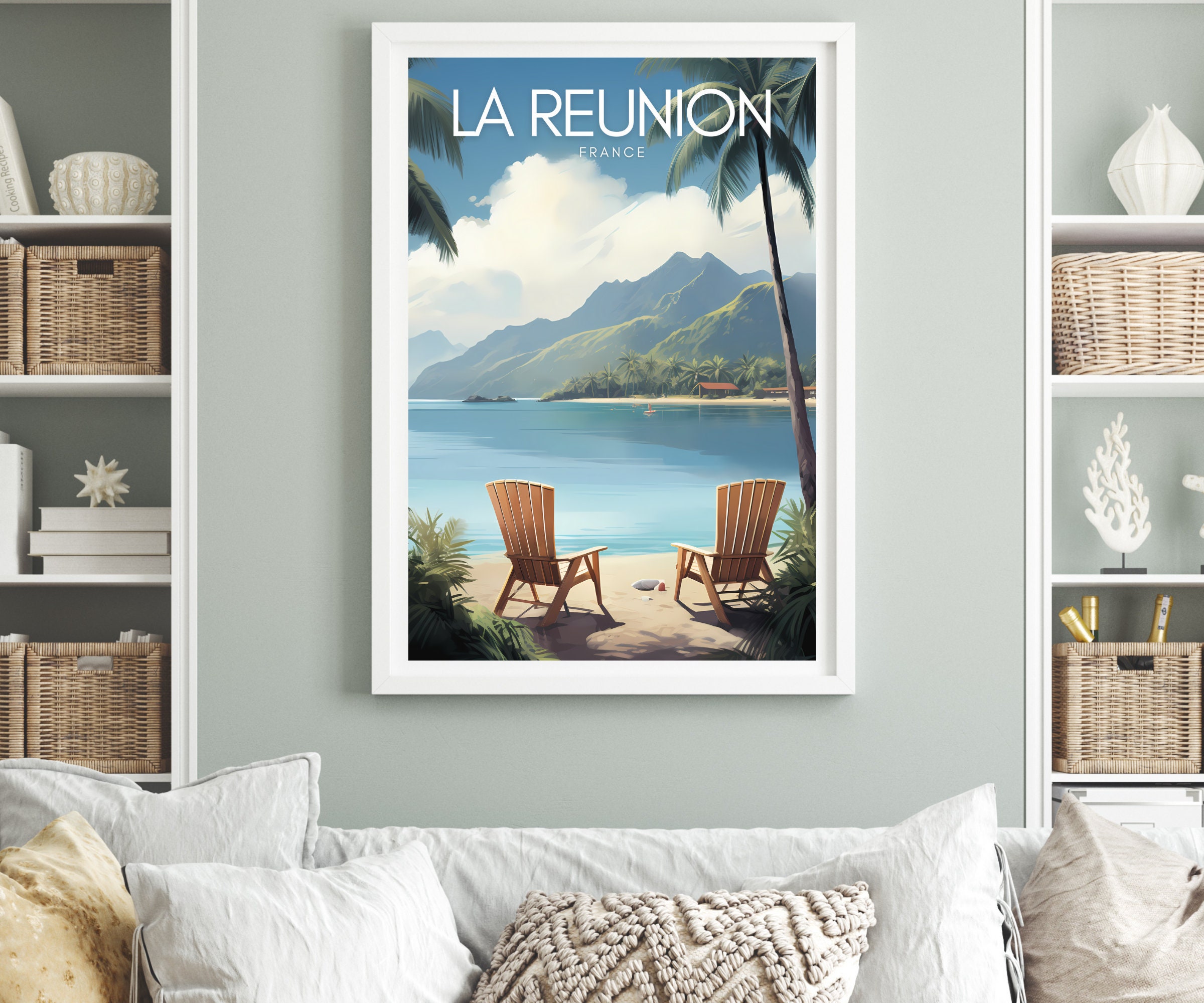 REUNION Island Print Travel Poster Ile De La Réunion - Etsy