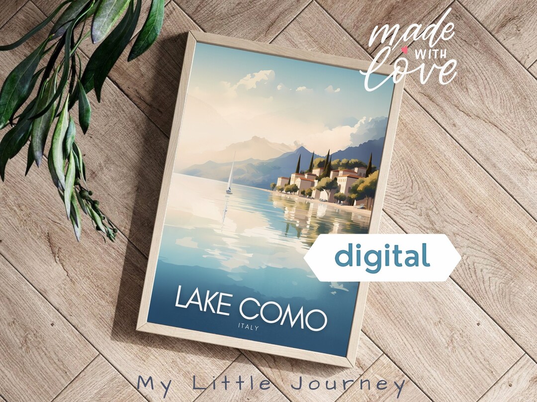 LAKE COMO Poster | Lago Di Como Print | Italy Travel Poster Print ...