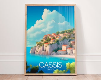 Affiche Cassis, les Calanques, poster ville de france, poster Cassis ...
