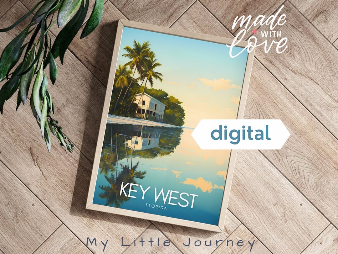 KEY WEST Print | Poster Florida Keys | American Vintage Minimalist ...