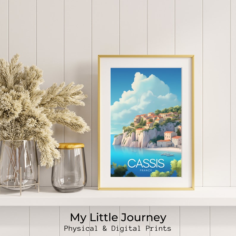CASSIS Print, Calanques of Cassis Wall Art Travel Poster France City ...