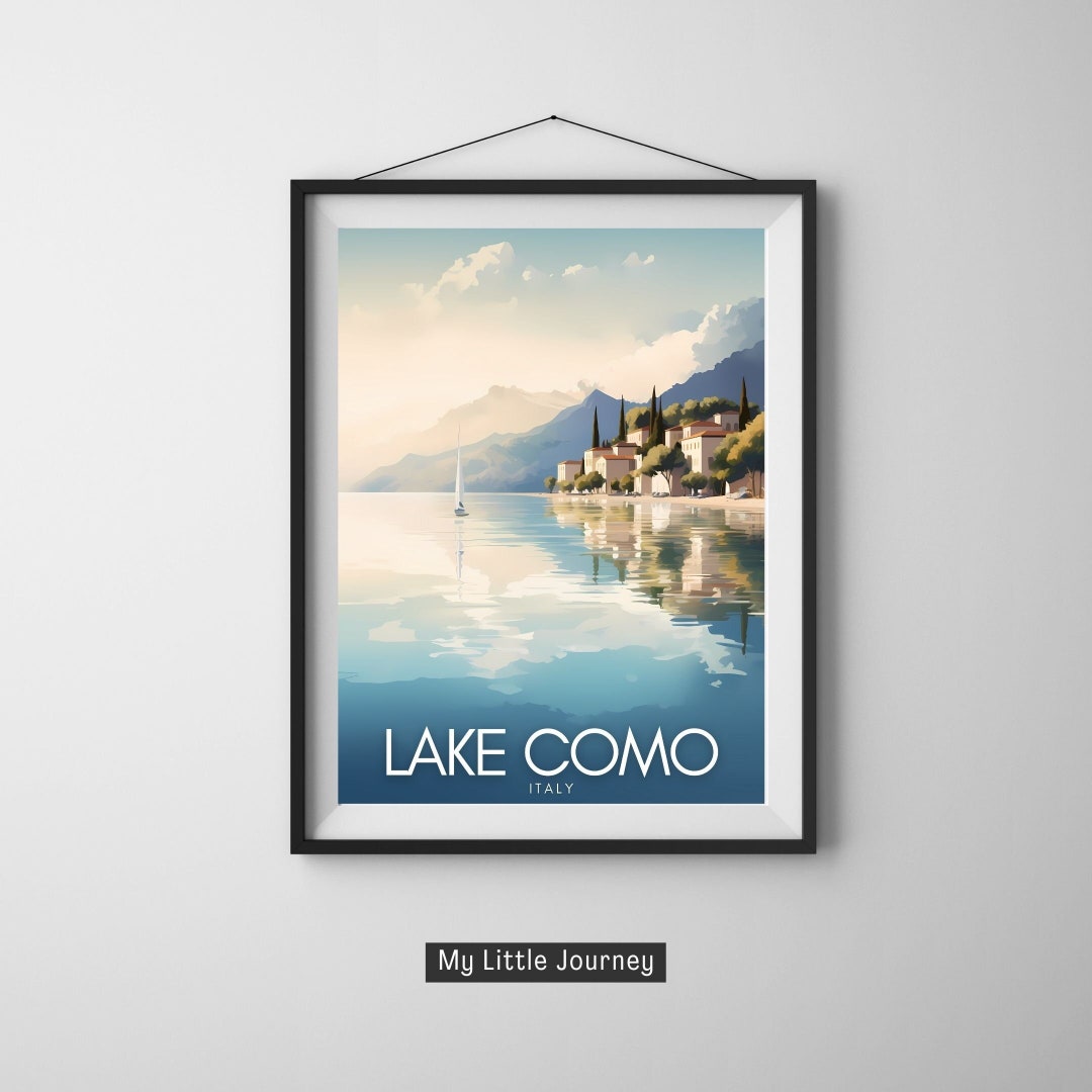 LAKE COMO Poster Lago Di Como Print Italy Travel Poster - Etsy