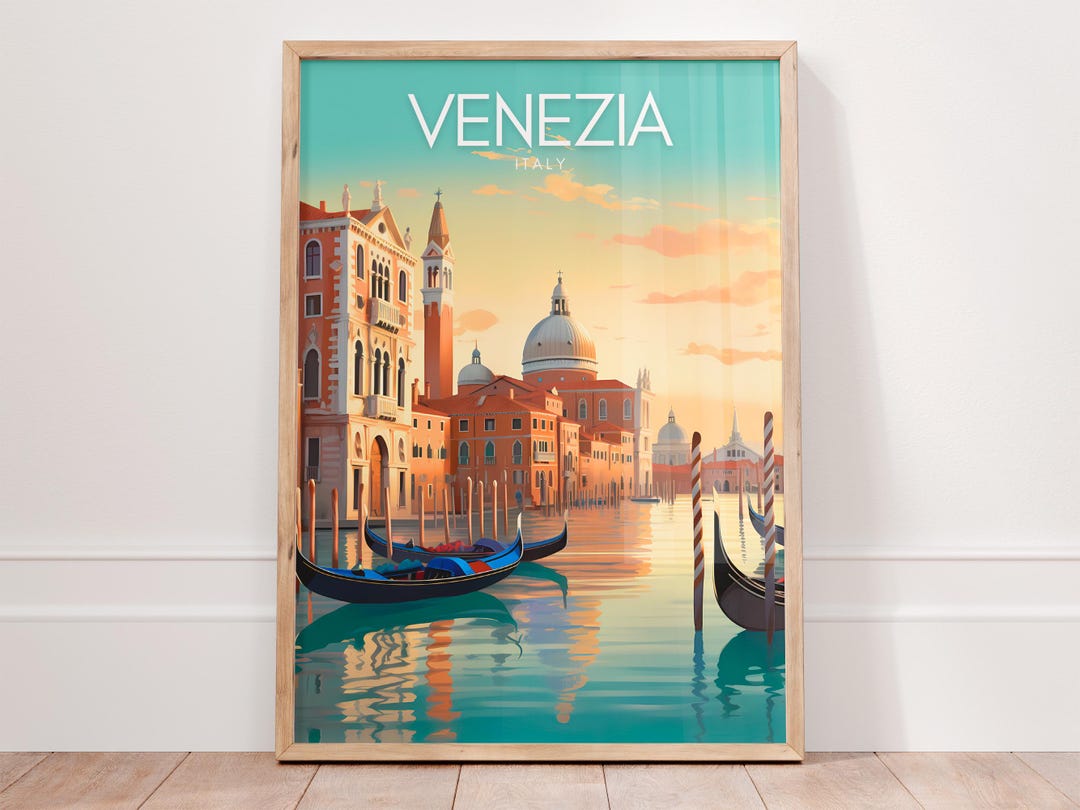 Venice Travel Poster, Italian City Art, Vintage Venezia Wall Decor ...