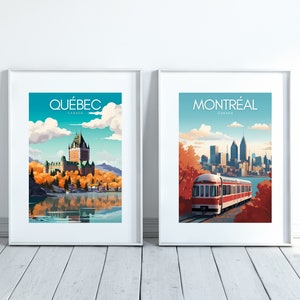 QUEBEC Print Illustration Vintage Québec City Wall Art Canada Travel ...