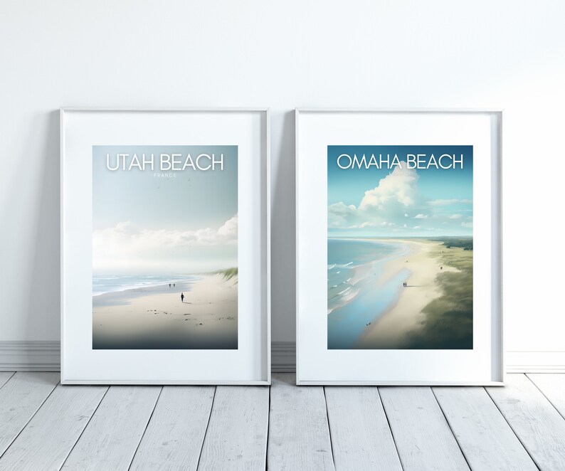 UTAH BEACH Poster | Normandy Travel Wall Art | France Travel Poster ...