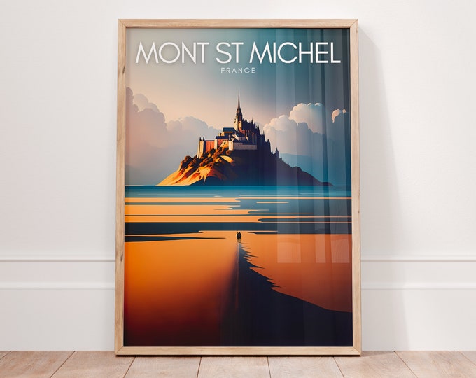 Le Mont Saint Michel Poster Art Print | Mont St Michel France Wall Art ...