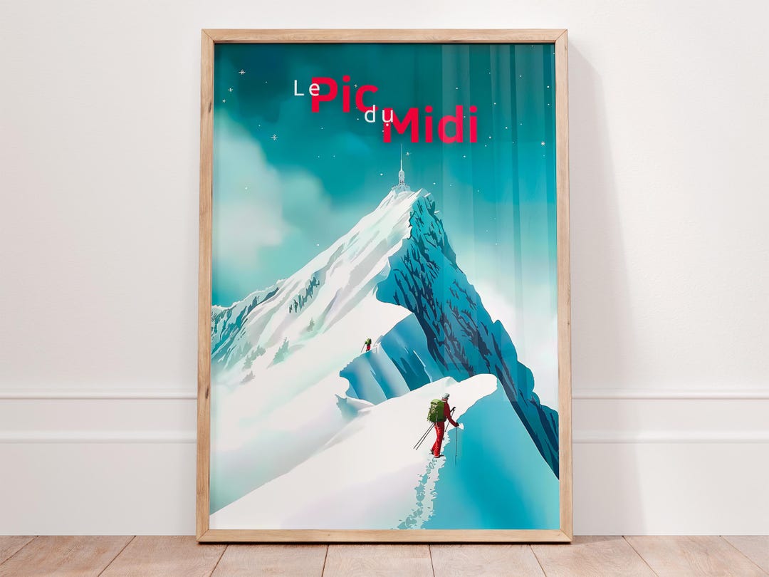 Pic Du Midi Poster – French Pyrenees, Observatory Illustration, Vintage ...