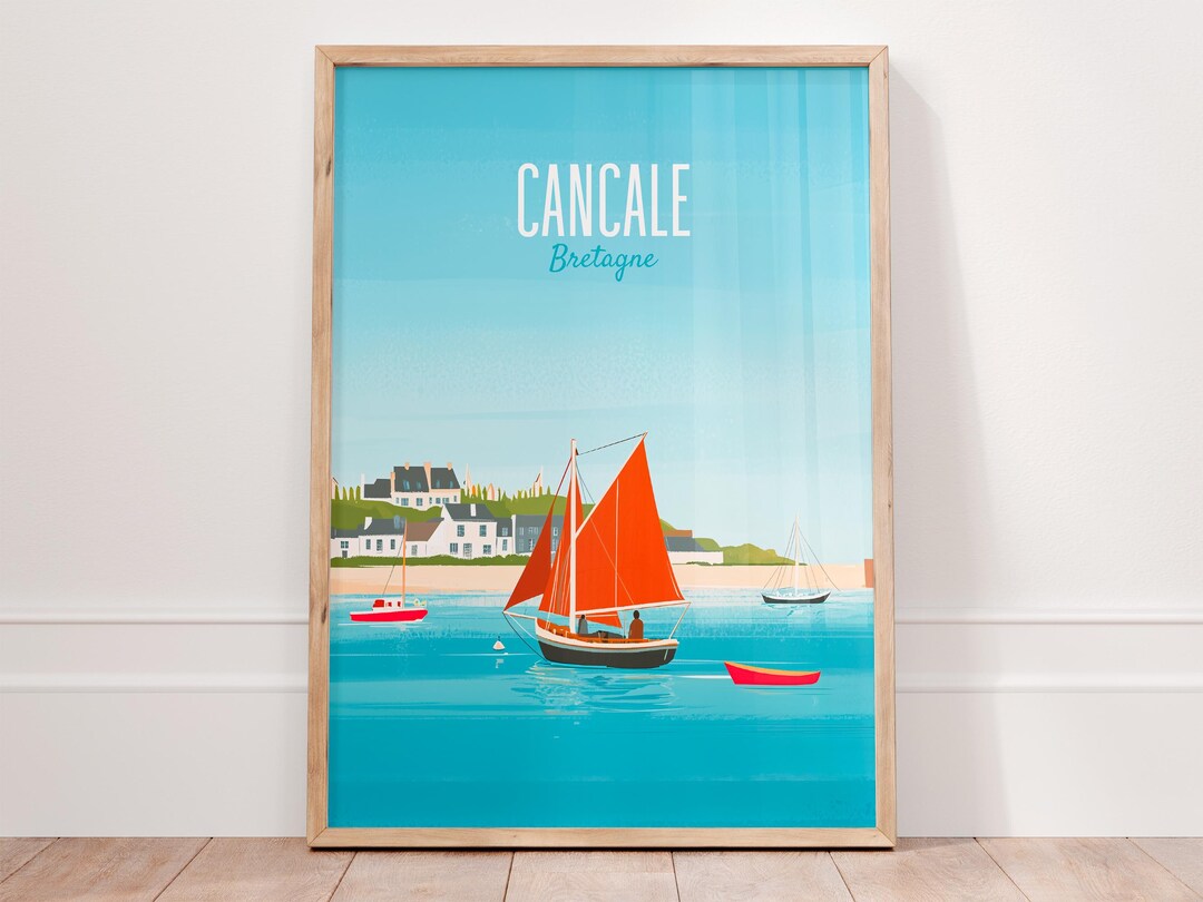 Cancale Brittany Poster, French Coastal Town Art, Vintage Cancale Print ...