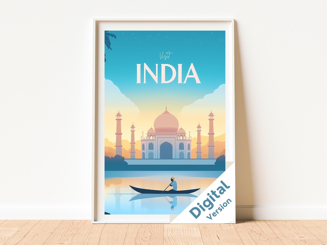 Minimalist India Poster, Modern Indian Wall Art, Simple India Decor ...