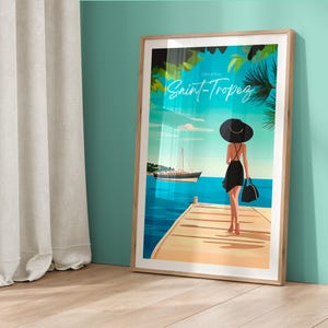 SAINT TROPEZ Poster France, St Tropez Print, French Riviera, Côte D'azur, Vintage Travel Poster ...