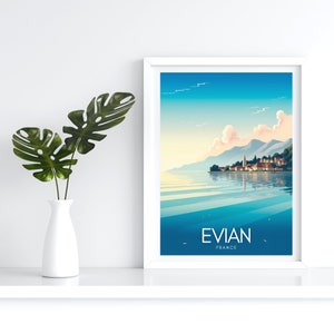 EVIAN Poster | Evian Les Bains Wall Art | France City Poster | Geneva ...