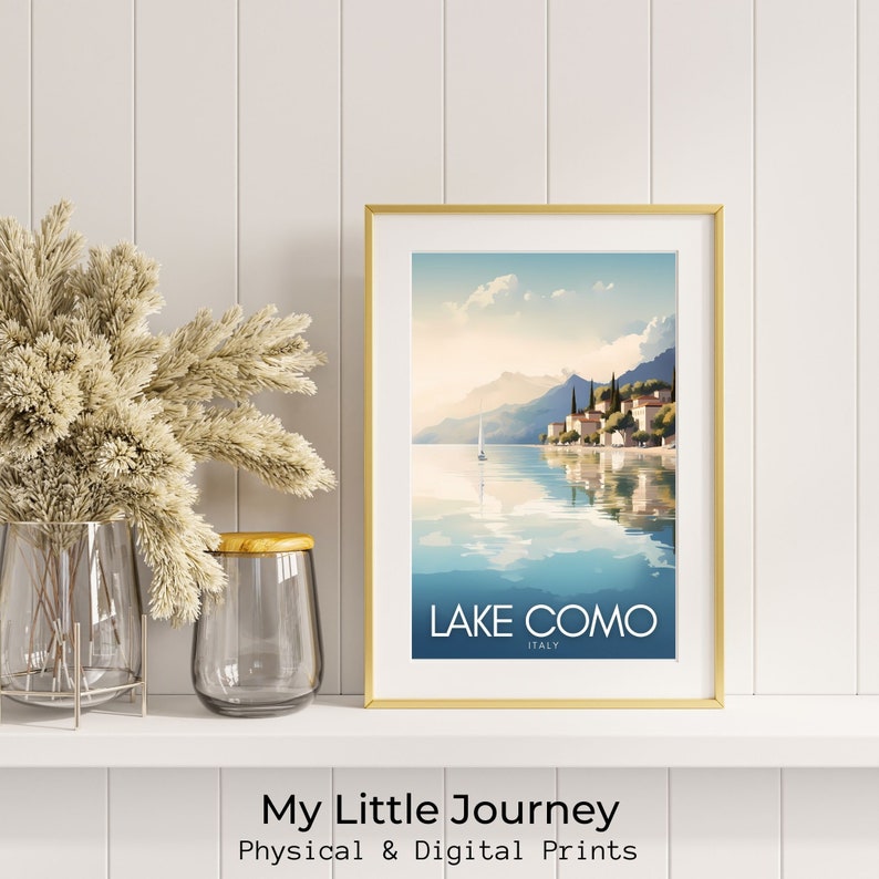 LAKE COMO Poster | Lago Di Como Print | Italy Travel Poster Print ...