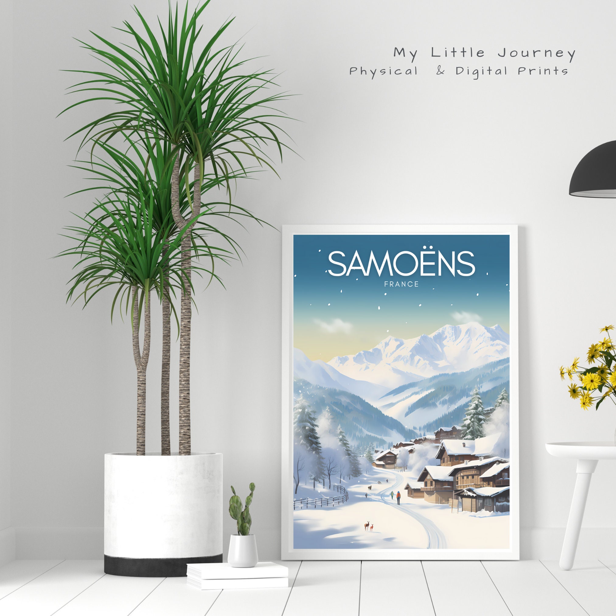 SAMOENS Poster French Alps Home Decor Samoëns Ski Resort Wall Art ...