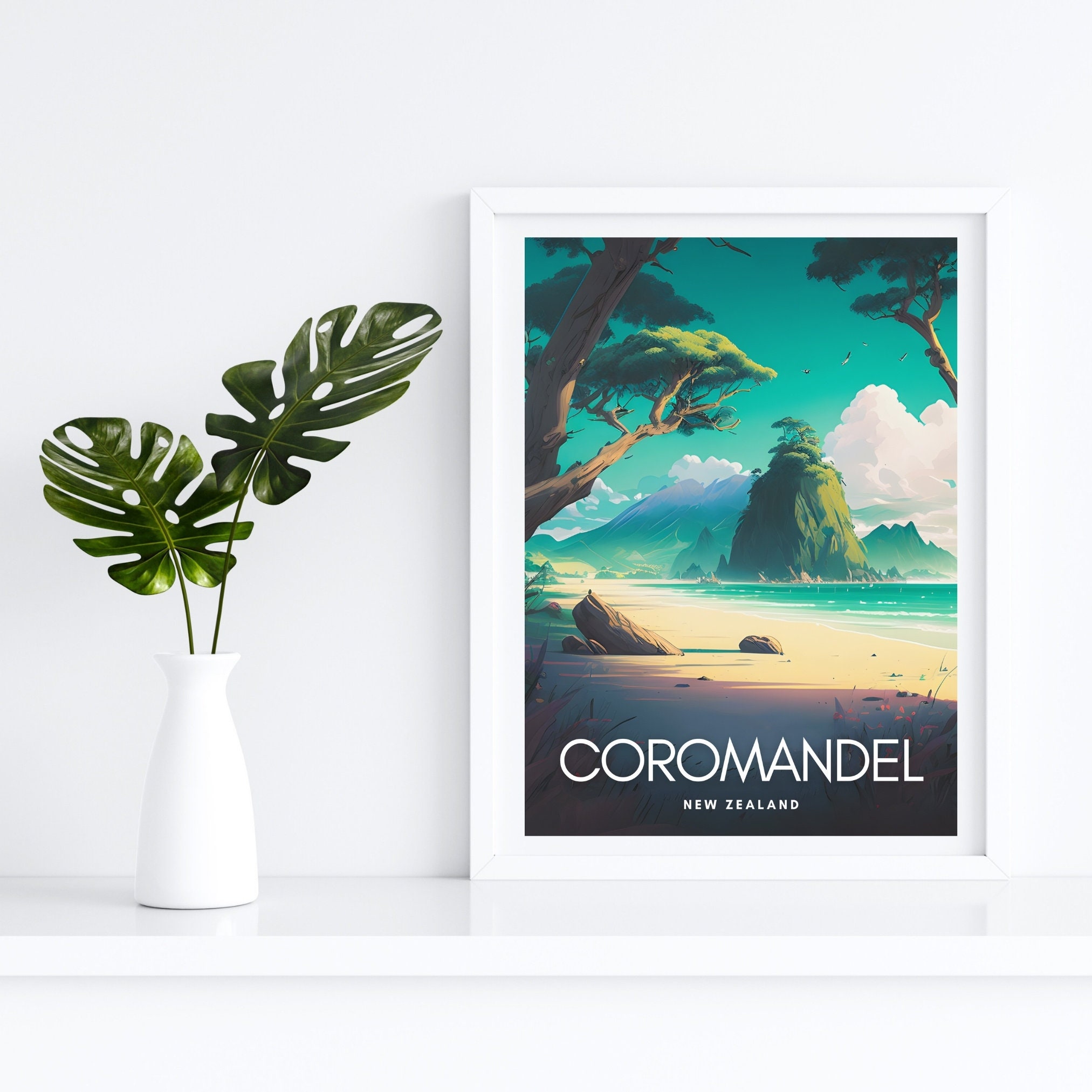COROMANDEL Poster New Zealand Wall Art Print New Zealand Travel Print ...