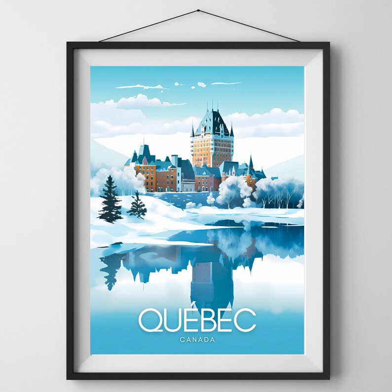 QUEBEC Print Canada Travel Poster Montréal Souvenir Illustration Québec ...