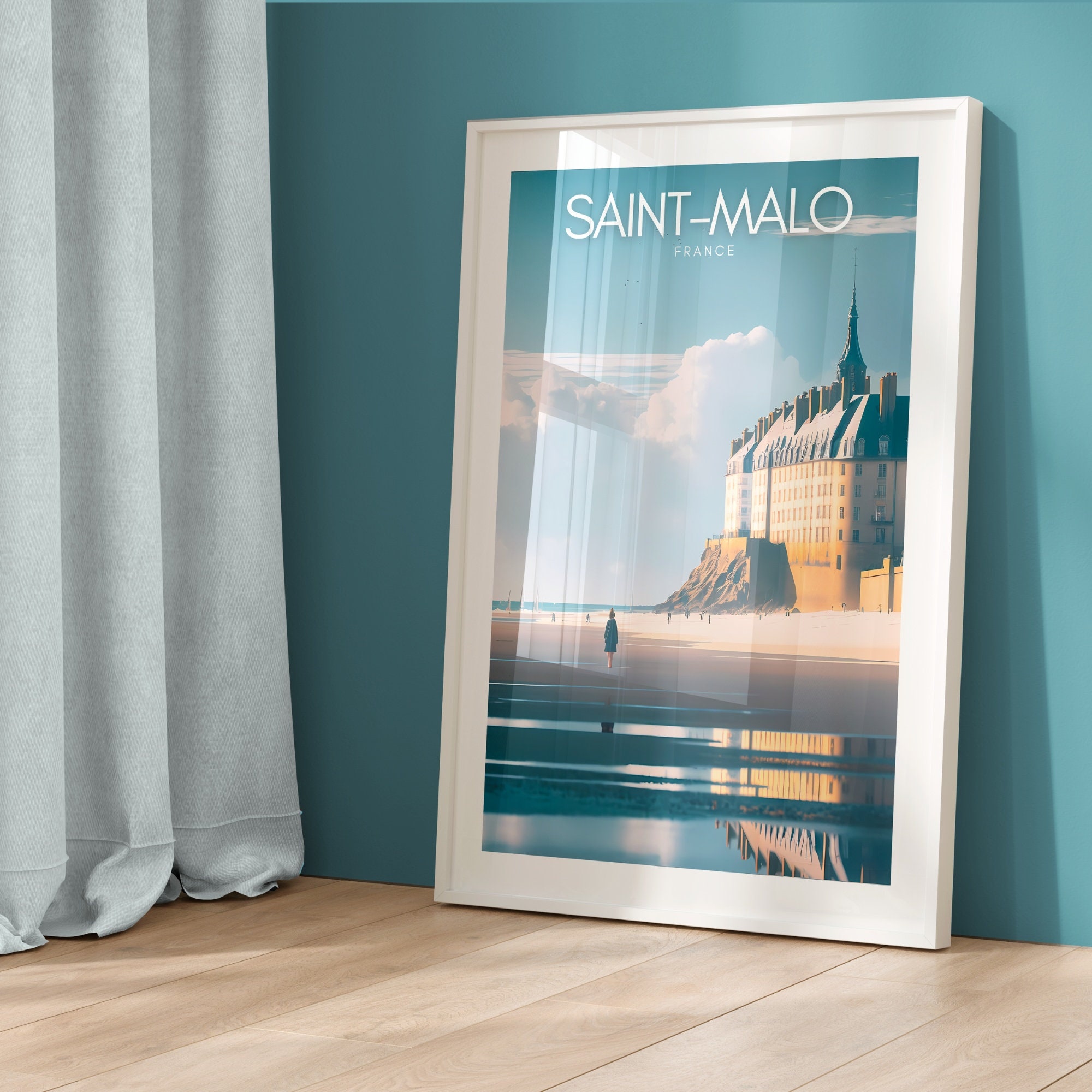 SAINT-MALO Poster | Saint Malo Wall Art | France Travel Print Brittany ...