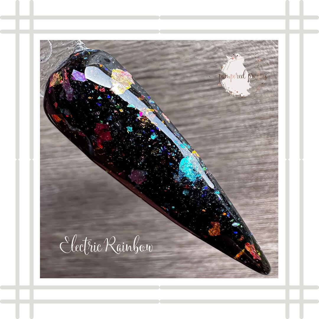Electric Rainbow | Flake Nail Dipping Powder | Dip Powder for Nails ...