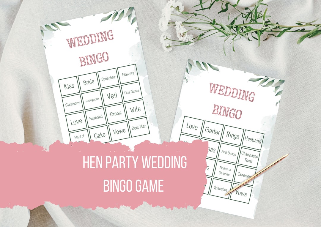 Printable Hen/bachelorette Party Bingo Game - Instant Download - Etsy