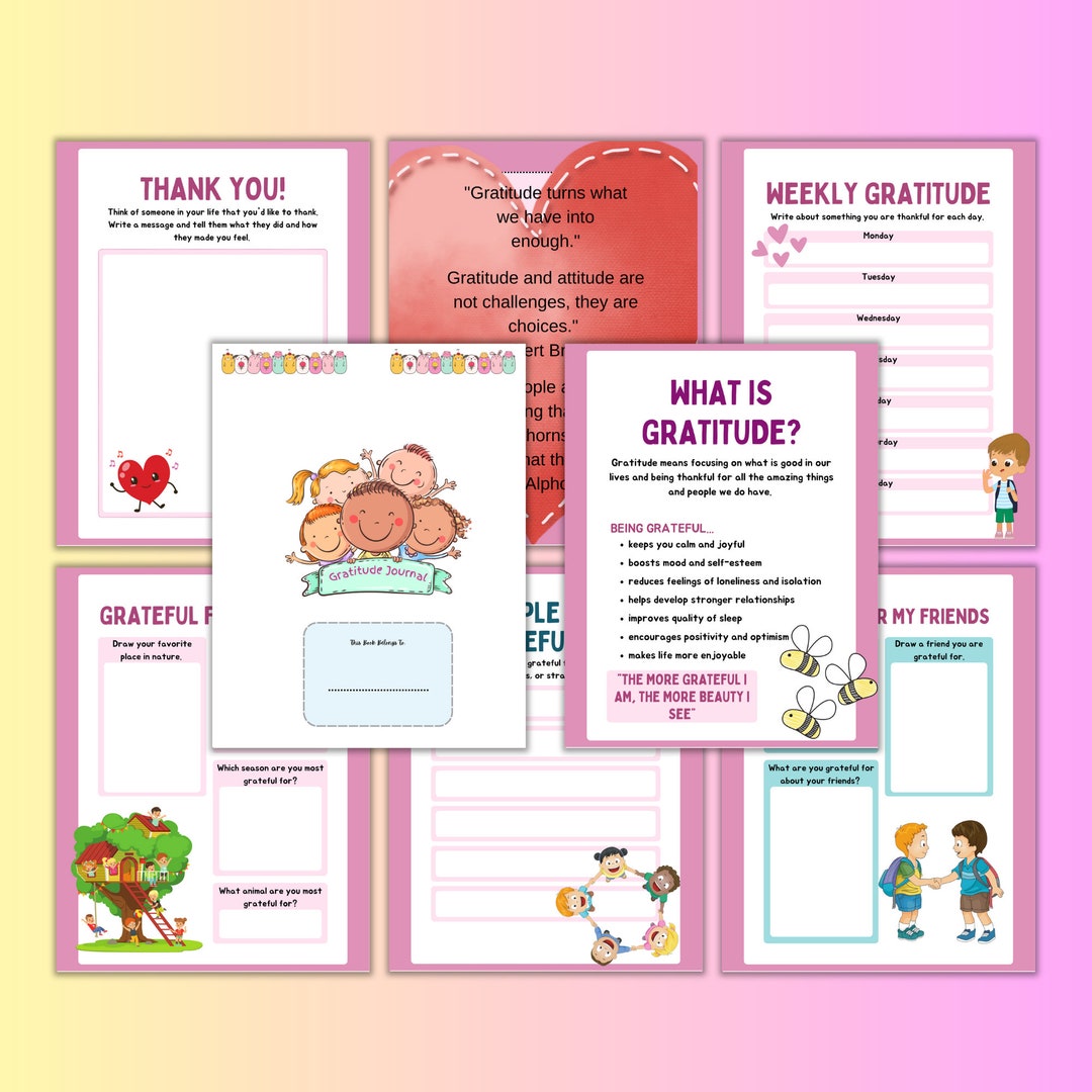 Kid's Gratitude Journal Instant Download - Etsy